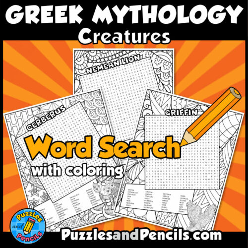 Greek Mythology Word Search Puzzle BUNDLE | 16 Greek Mythology ...