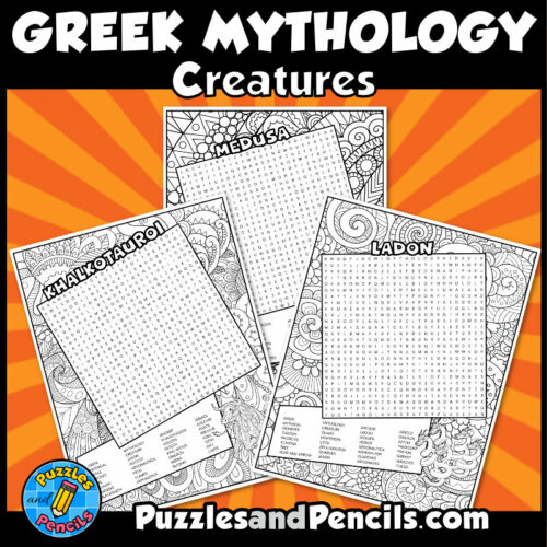 Greek Mythology Word Search Puzzle BUNDLE | 16 Greek Mythology ...