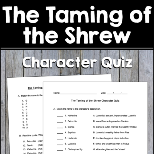 The Taming of the Shrew Character Quiz with Answer Key | Made By Teachers