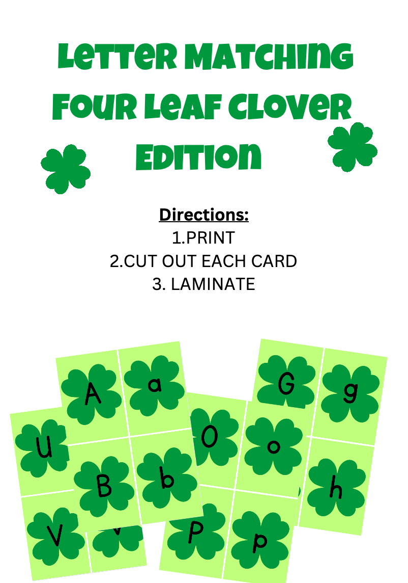 Letter Matching Four Leaf Clover Edition | Made By Teachers