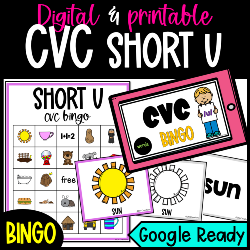 CVC Bingo for SHORT U Game l Short Vowels Bingo l Science of Reading l ...