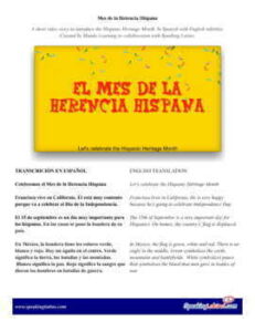 Hispanic Heritage Month: Short Story Video and Side-by-Side Reading ...