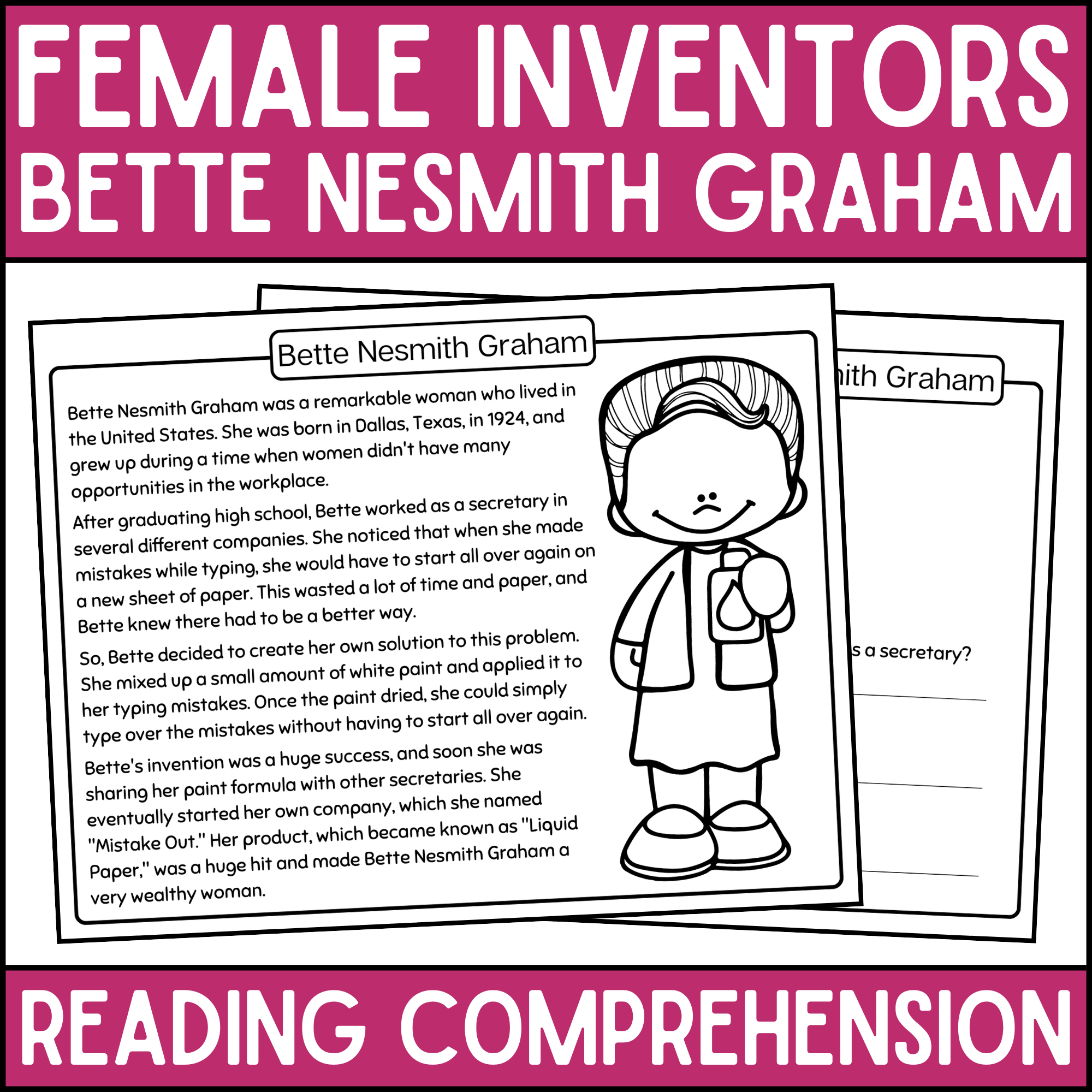 Bette Nesmith Graham: Reading Comprehension Passage | Women's History ...