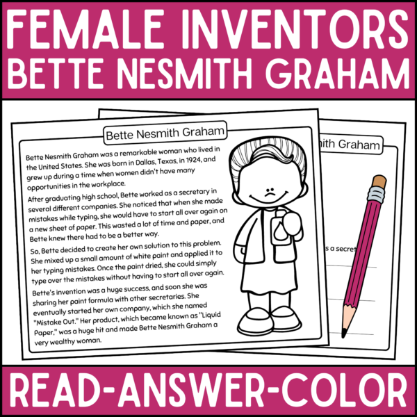 Bette Nesmith Graham: Reading Comprehension Passage | Women's History ...