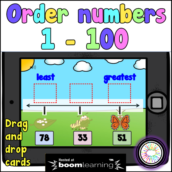 Order Numbers 1 - 100 Boom Cards™ | Digital Task Cards | Made By Teachers
