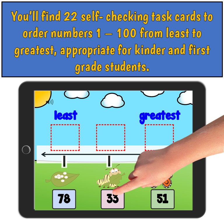 Order Numbers 1 - 100 Boom Cards™ | Digital Task Cards | Made By Teachers