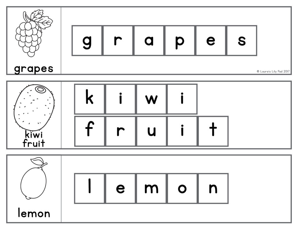 Fruit and Vegetables Word Letter Tiles Cards | Made By Teachers