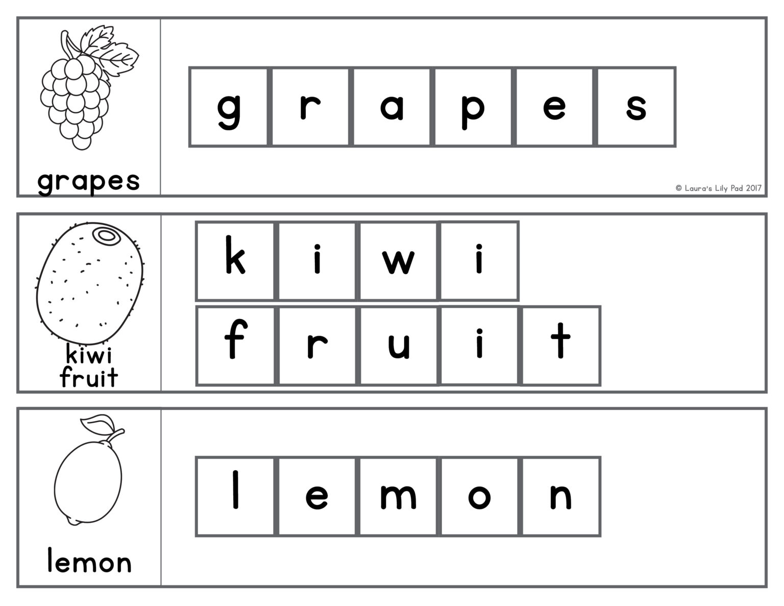 Fruit and Vegetables Word Letter Tiles Cards | Made By Teachers