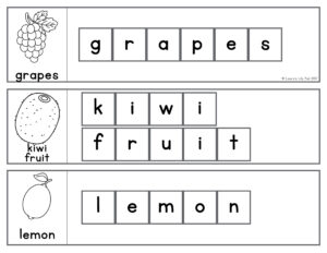 Fruit and Vegetables Word Letter Tiles Cards | Made By Teachers