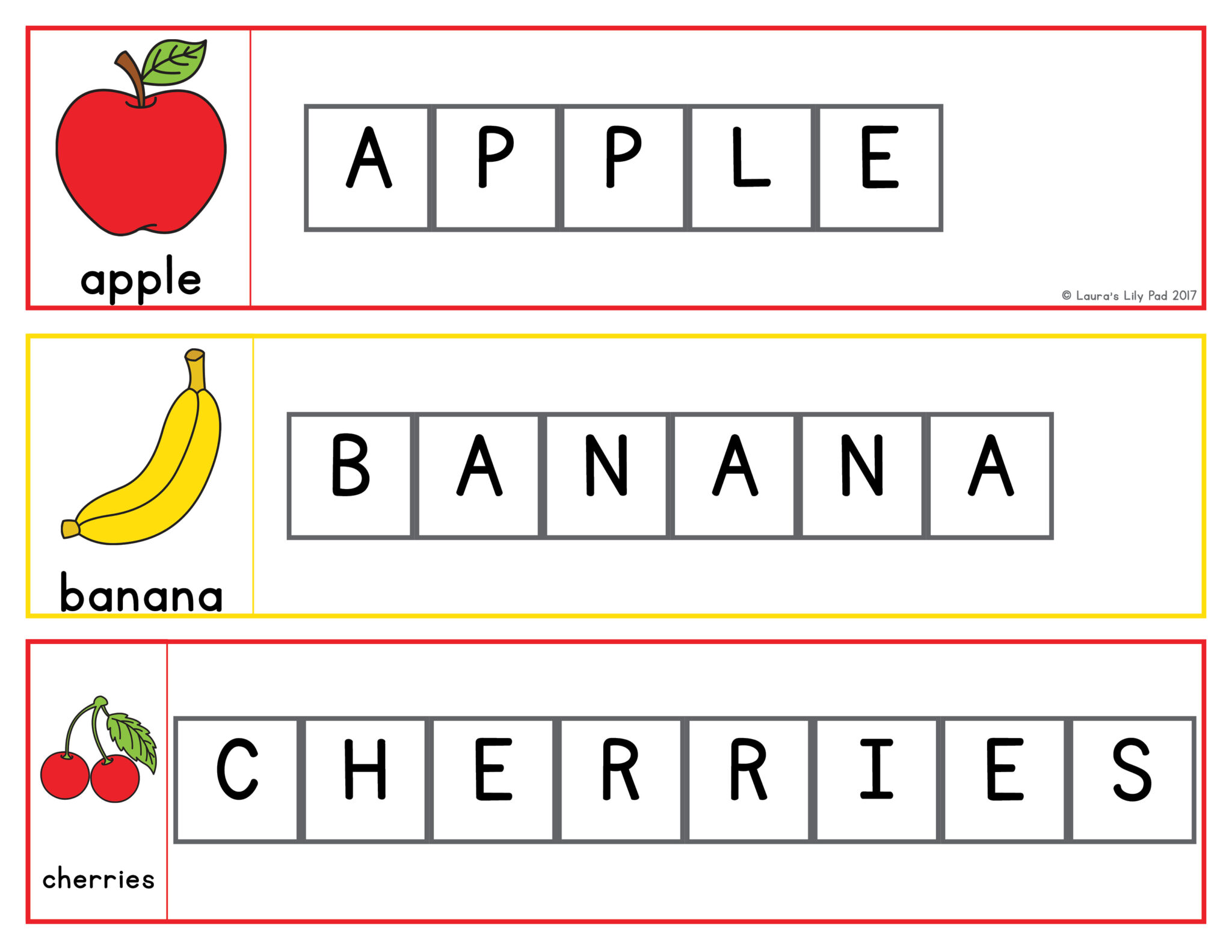 Fruit and Vegetables Word Letter Tiles Cards | Made By Teachers