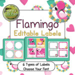 Flamingo Theme Editable Labels | Made By Teachers