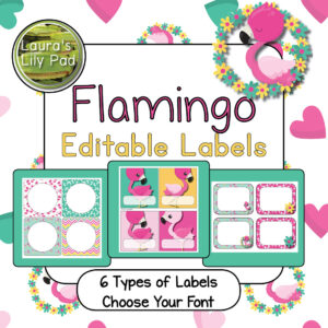 Flamingo Theme Editable Labels | Made By Teachers