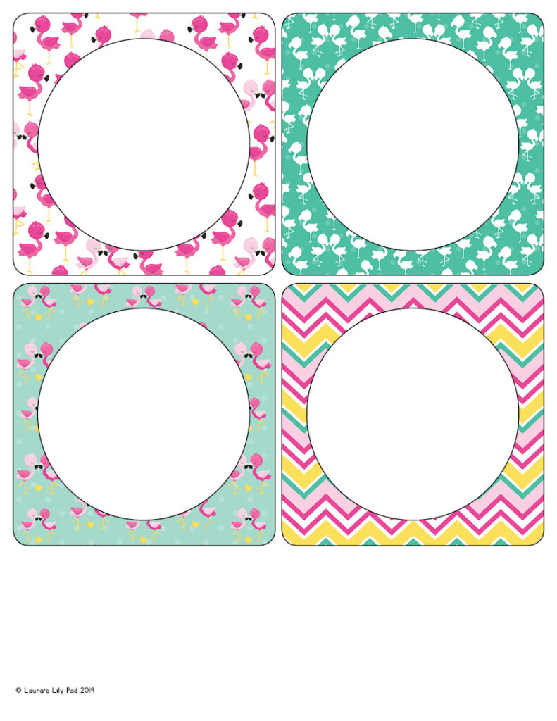 Flamingo Theme Editable Labels | Made By Teachers