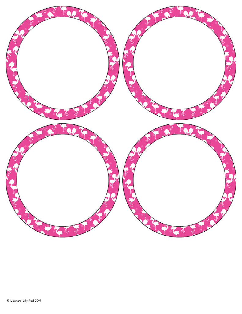 Flamingo Theme Editable Labels | Made By Teachers