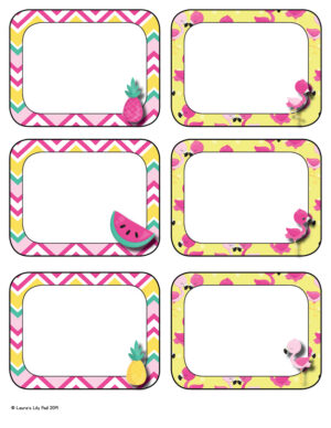Flamingo Theme Editable Labels | Made By Teachers