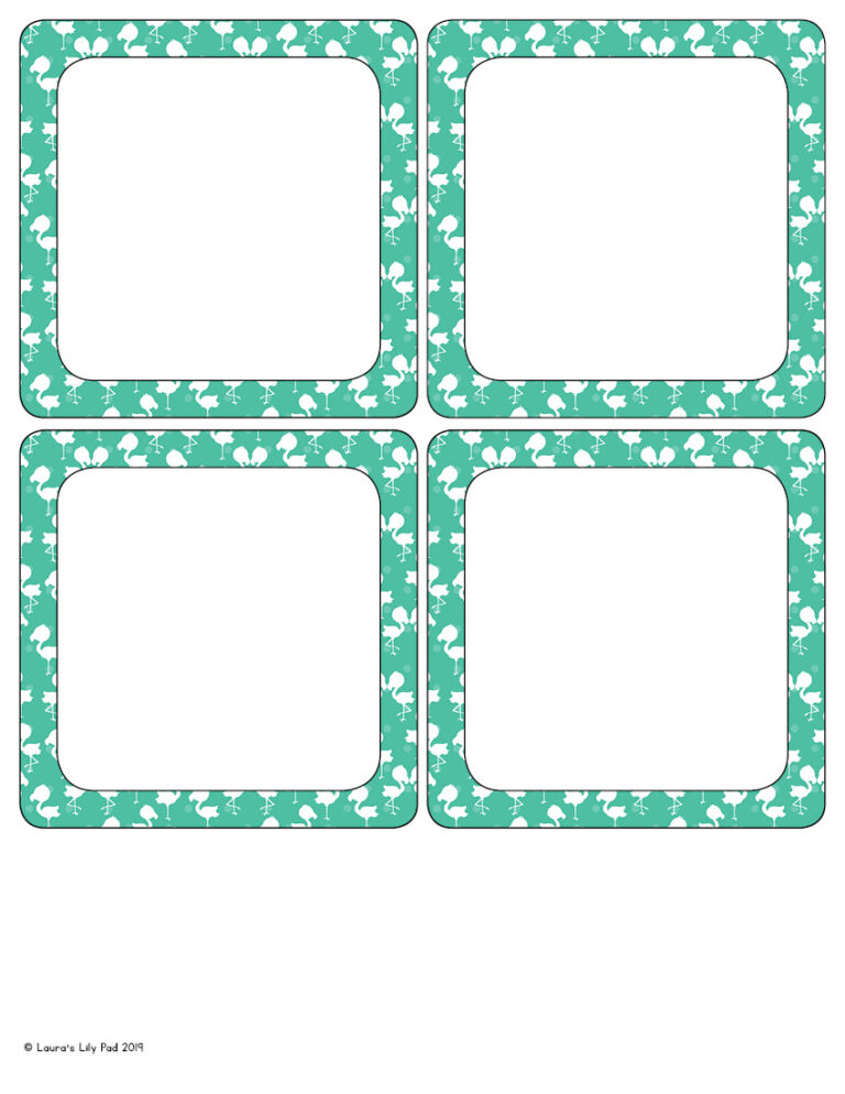 Flamingo Theme Editable Labels | Made By Teachers