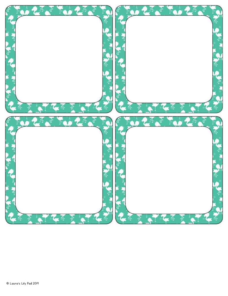 Flamingo Theme Editable Labels | Made By Teachers