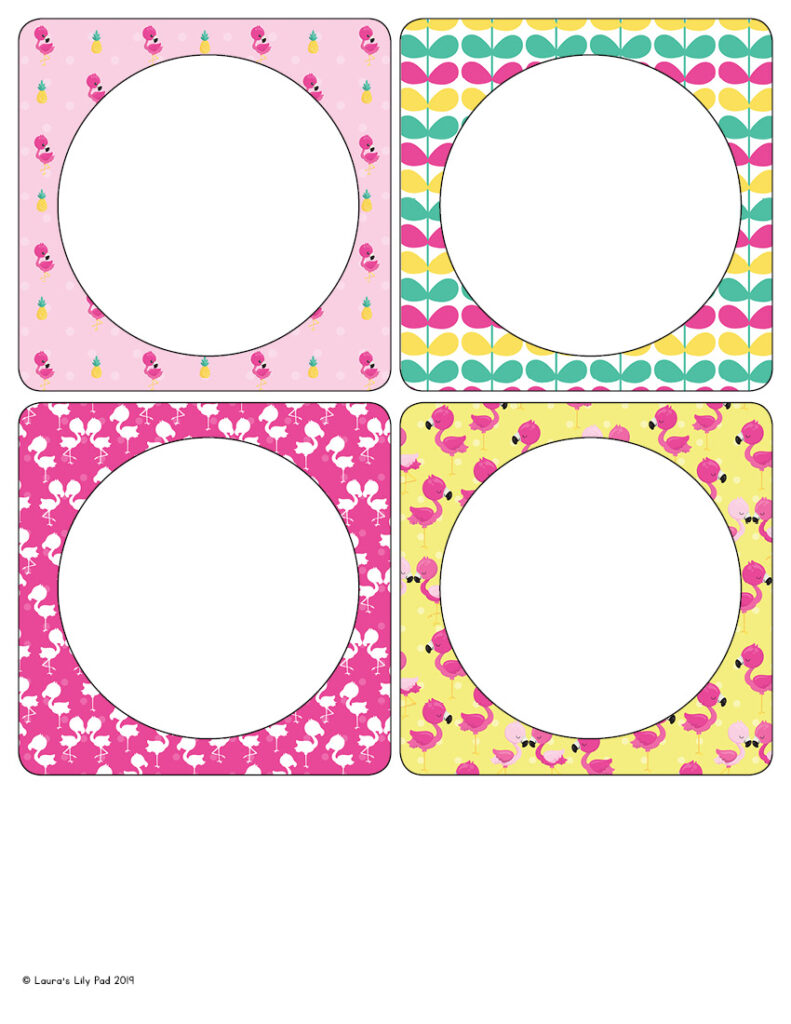 Flamingo Theme Editable Labels | Made By Teachers