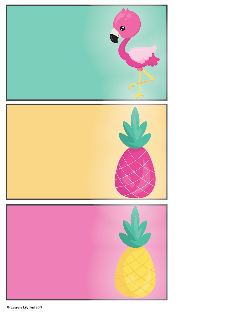 Flamingo Theme Editable Labels - Made By Teachers