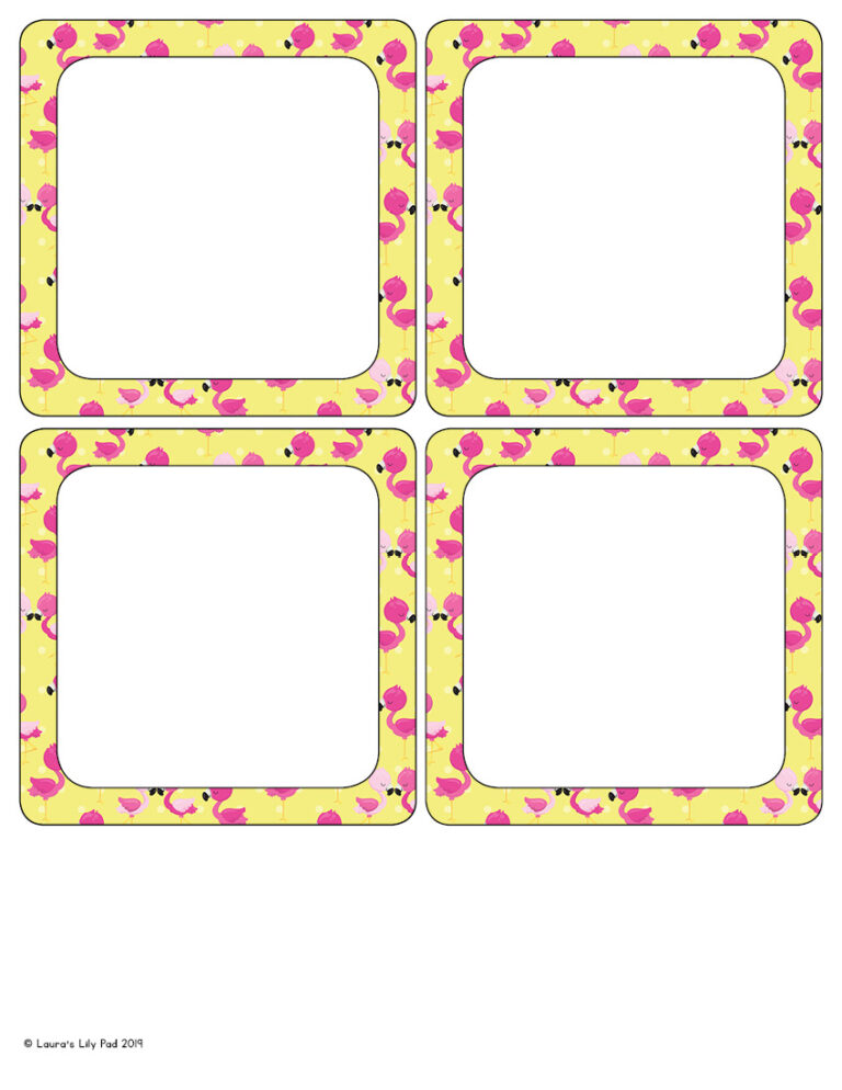 Flamingo Theme Editable Labels | Made By Teachers