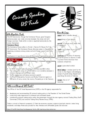 Civically Speaking--US Trade | Made By Teachers