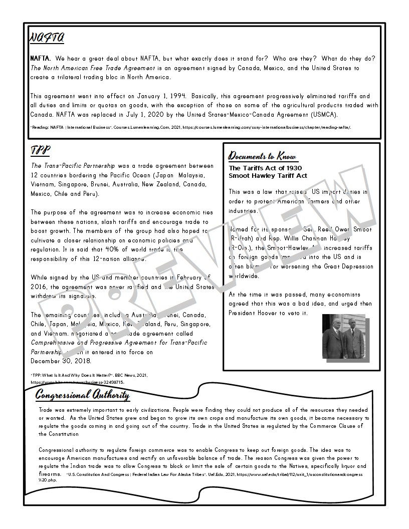 Civically Speaking--US Trade | Made By Teachers