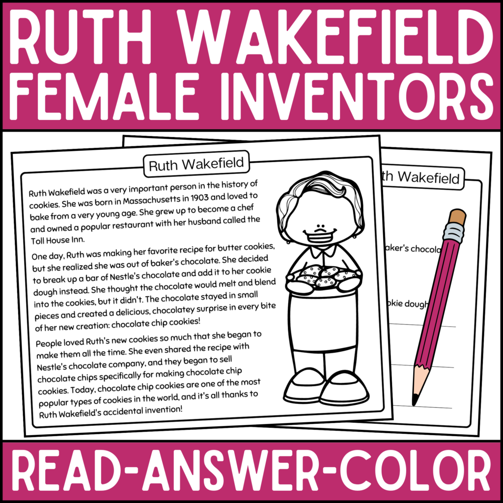 Ruth Wakefield: Reading Comprehension Passage | Women's History Month ...