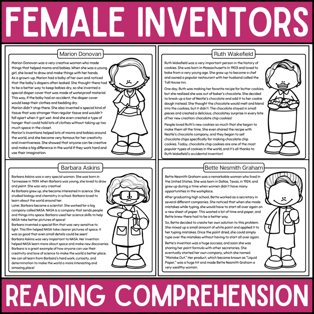 Female Inventors Reading Comprehension Passage BUNDLE | Women's History ...