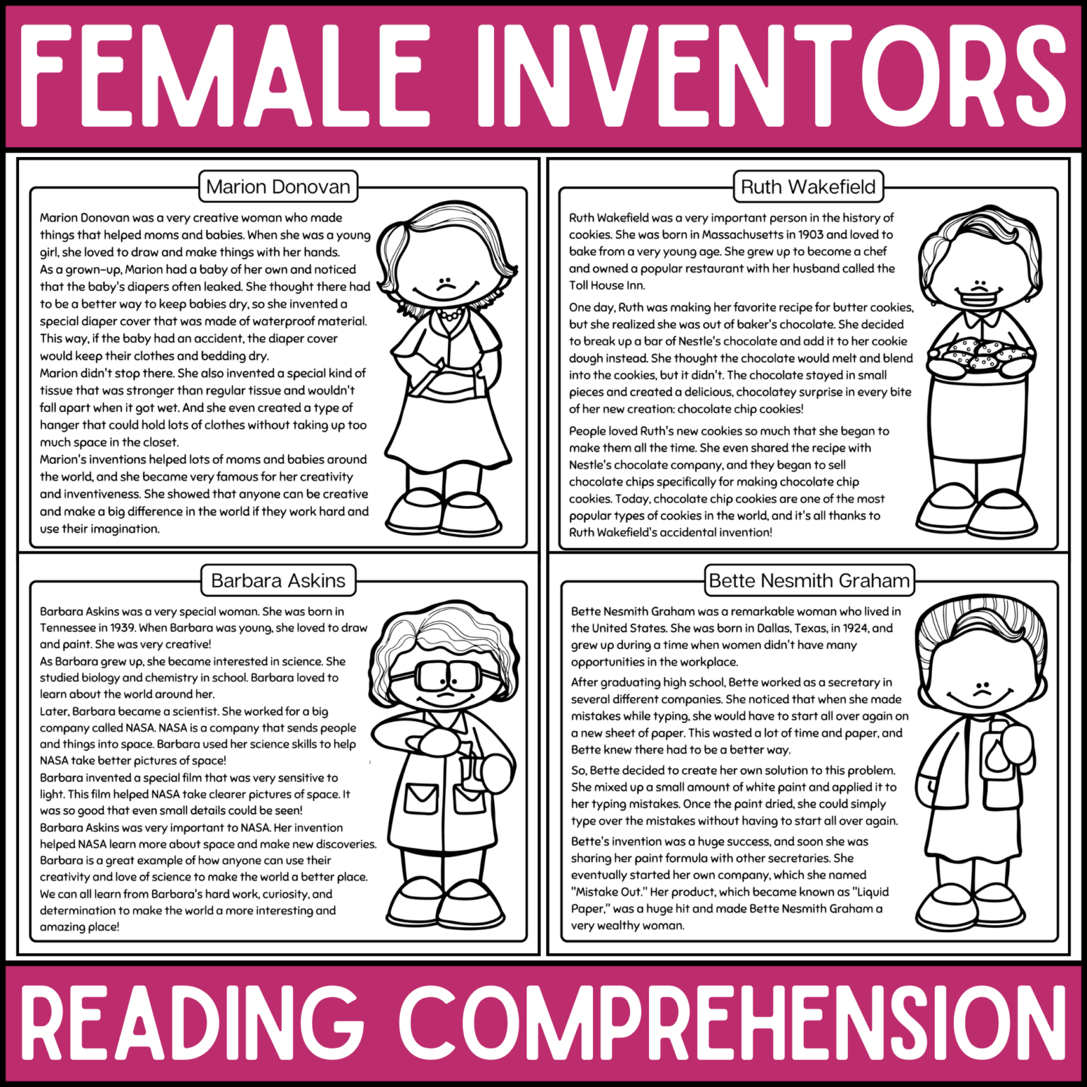 Female Inventors Reading Comprehension Passage BUNDLE | Women's History ...