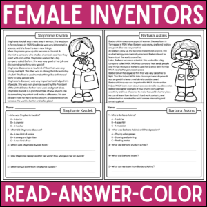 Female Inventors Reading Comprehension Passage BUNDLE | Women's History ...