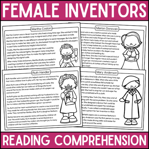 Female Inventors Reading Comprehension Passage BUNDLE | Women's History ...