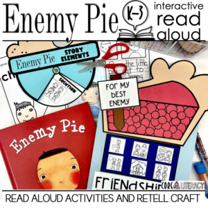 Enemy Pie Reading Comprehension Activities | Back to School Read Aloud ...