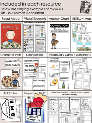 Enemy Pie Reading Comprehension Activities | Back to School Read Aloud ...