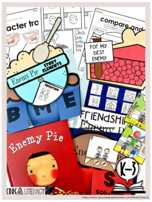 Enemy Pie Reading Comprehension Activities | Back to School Read Aloud ...