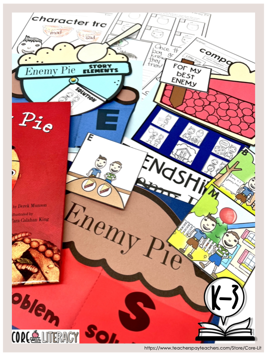 Enemy Pie Reading Comprehension Activities | Back to School Read Aloud ...