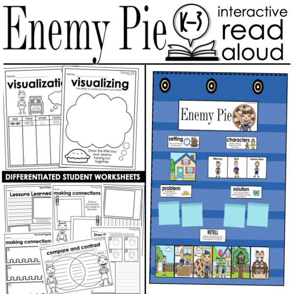 Enemy Pie Reading Comprehension Activities | Back to School Read Aloud ...