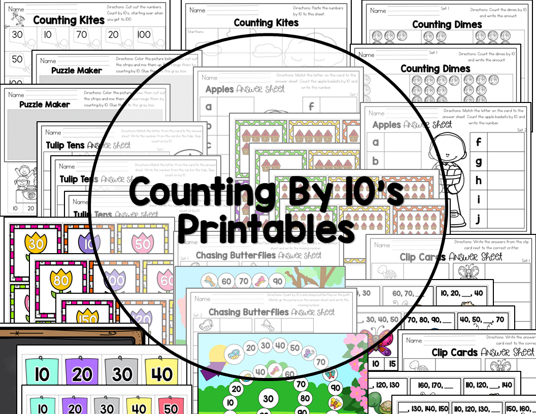 Counting by 10's: Dimes, Skip-counting, Sequencing | Made By Teachers