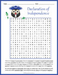 THE DECLARATION OF INDEPENDENCE Word Search Puzzle Worksheet Activity ...
