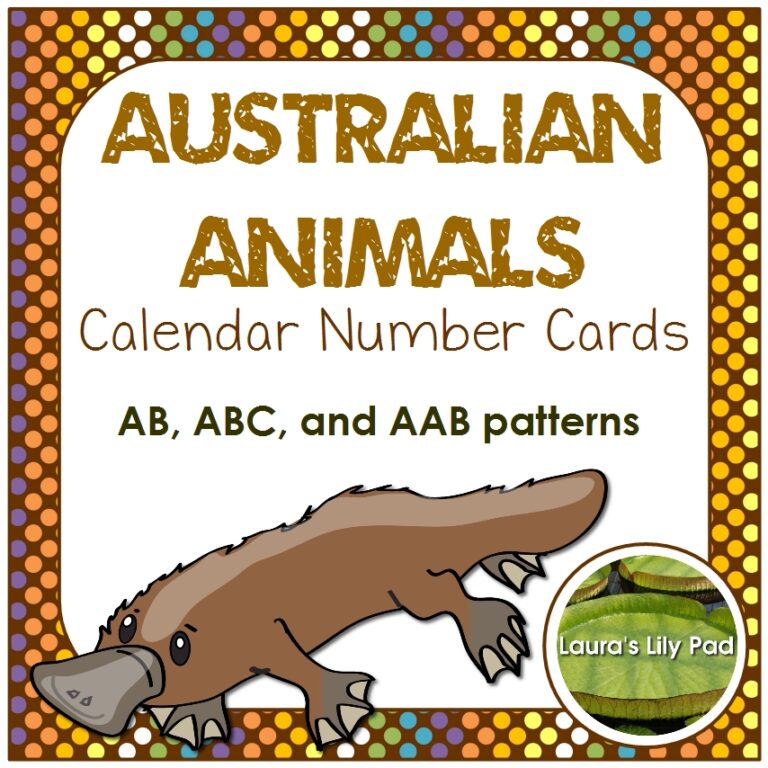 Calendar Number Cards Australian Animals Theme | Made By Teachers
