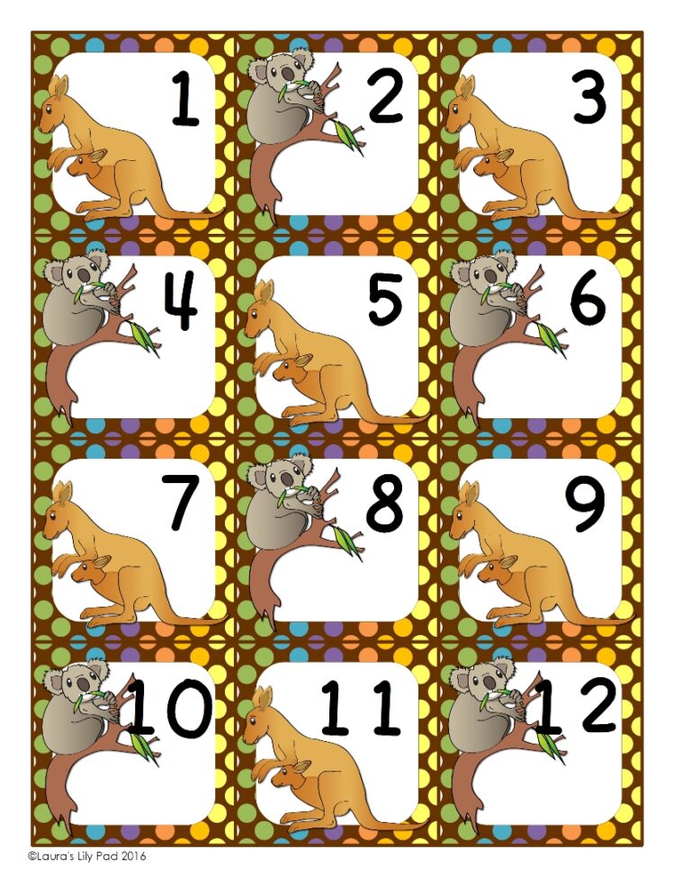 Calendar Number Cards Australian Animals Theme | Made By Teachers