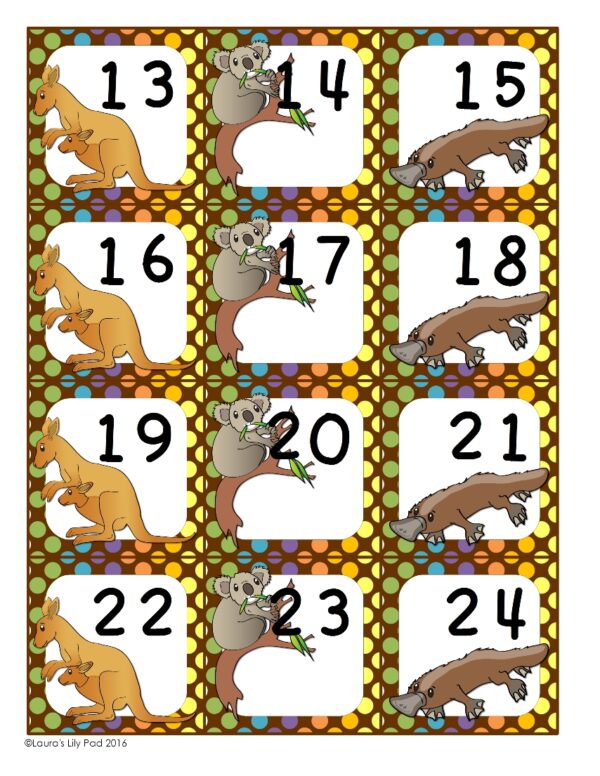 Calendar Number Cards Australian Animals Theme | Made By Teachers