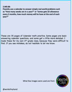 Calendar Math Worksheets 2nd Grade | Made By Teachers