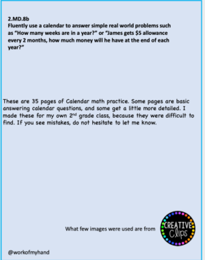 Calendar Math Worksheets 2nd Grade | Made By Teachers