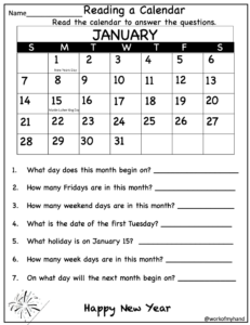 Calendar Math Worksheets 2nd Grade | Made By Teachers