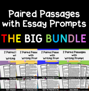 State Test Prep: Paired Passages with Writing Prompts - The BIG BUNDLE ...