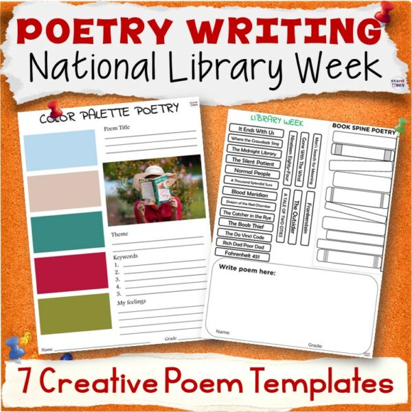 National Library Week Poetry Writing Activities - Poem Templates | Made ...