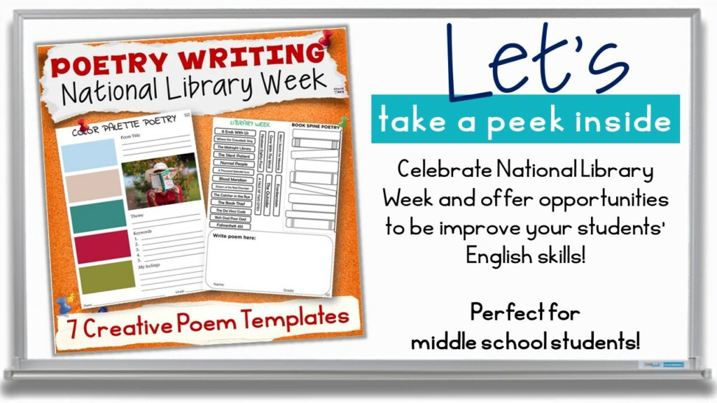 National Library Week Poetry Writing Activities - Poem Templates | Made ...