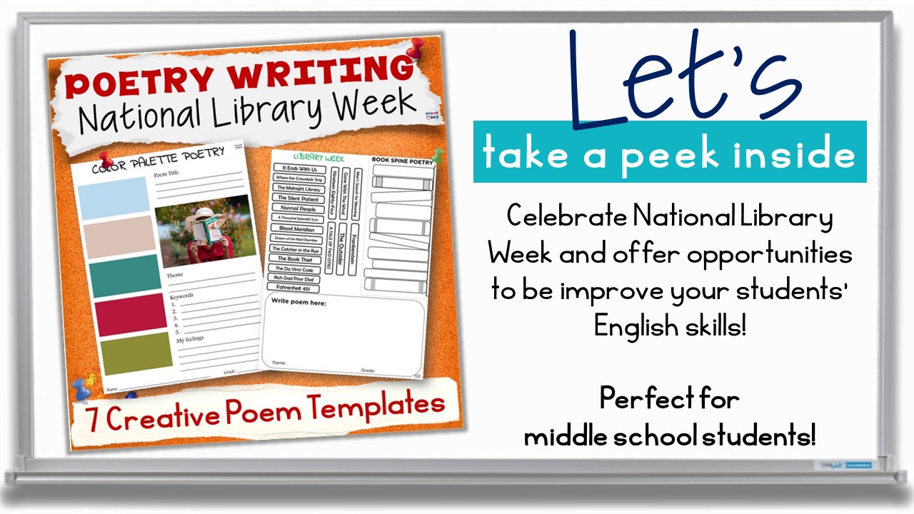 National Library Week Poetry Writing Activities - Poem Templates | Made ...