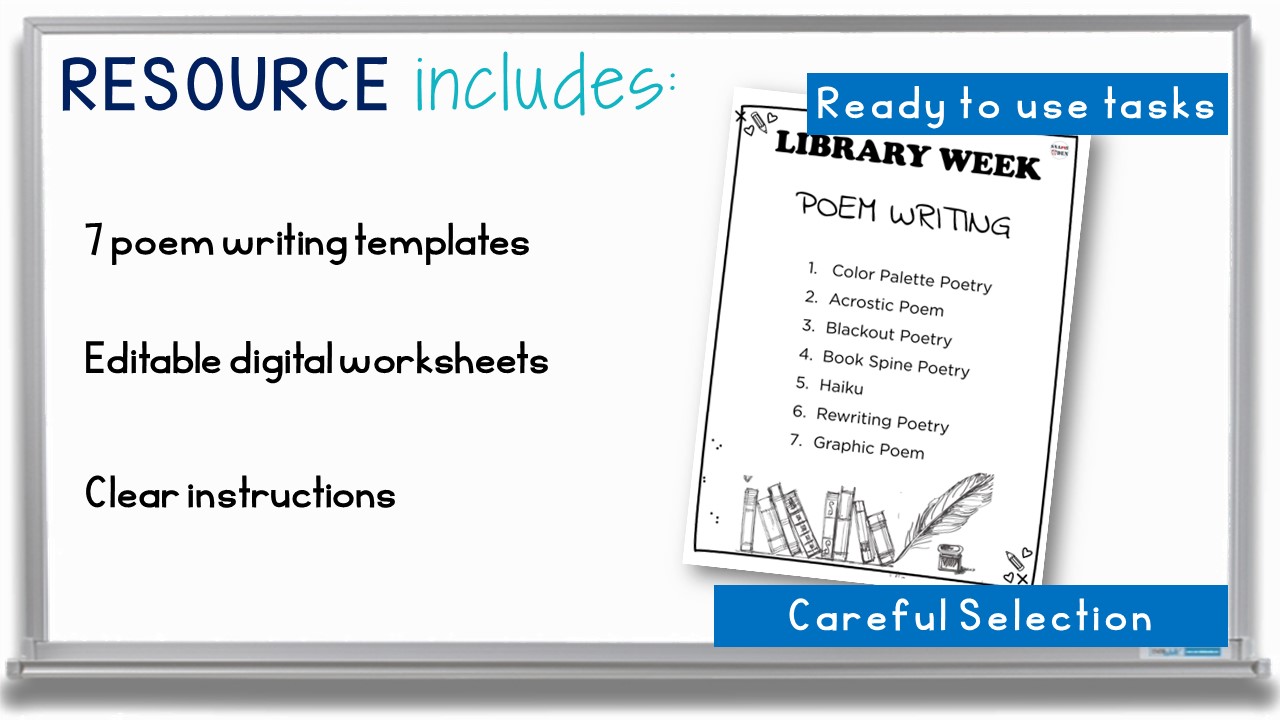 National Library Week Poetry Writing Activities - Poem Templates | Made ...