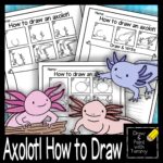 How to draw axolotl with draw and write directed drawing art activities ...